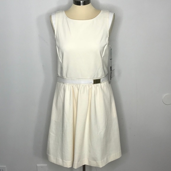 Jennifer Lopez | Dresses | Jennifer Lopez Cream Leather Accent Dress ...